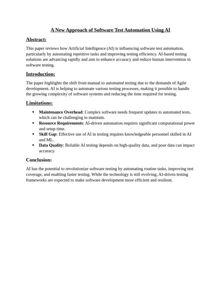 AI in Software Test Automation Insights | PDF | Artificial Intelligence ...