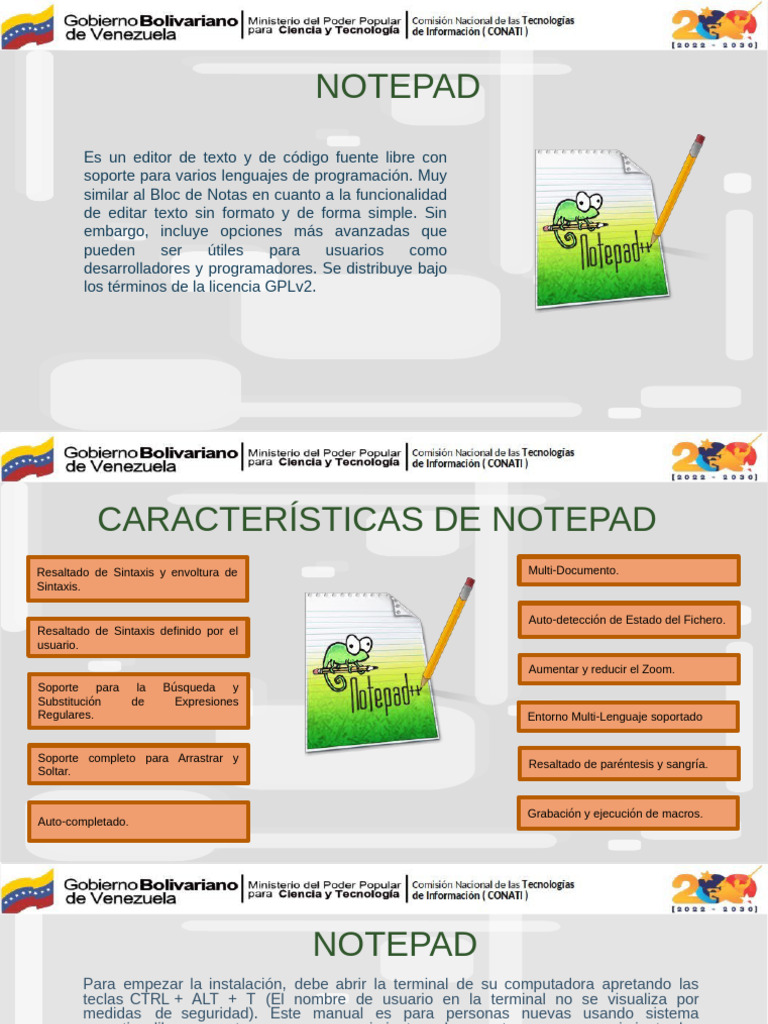 Características y uso de Notepad | PDF