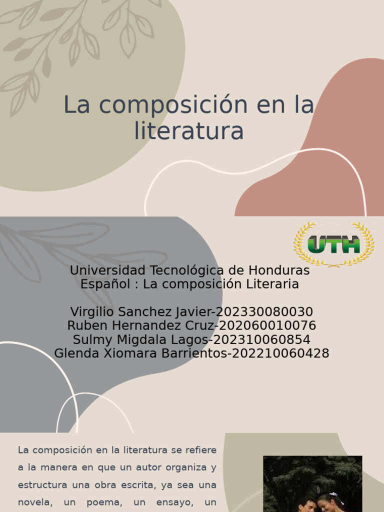 Composición Literaria en la Literatura | PDF | Narración | Autor