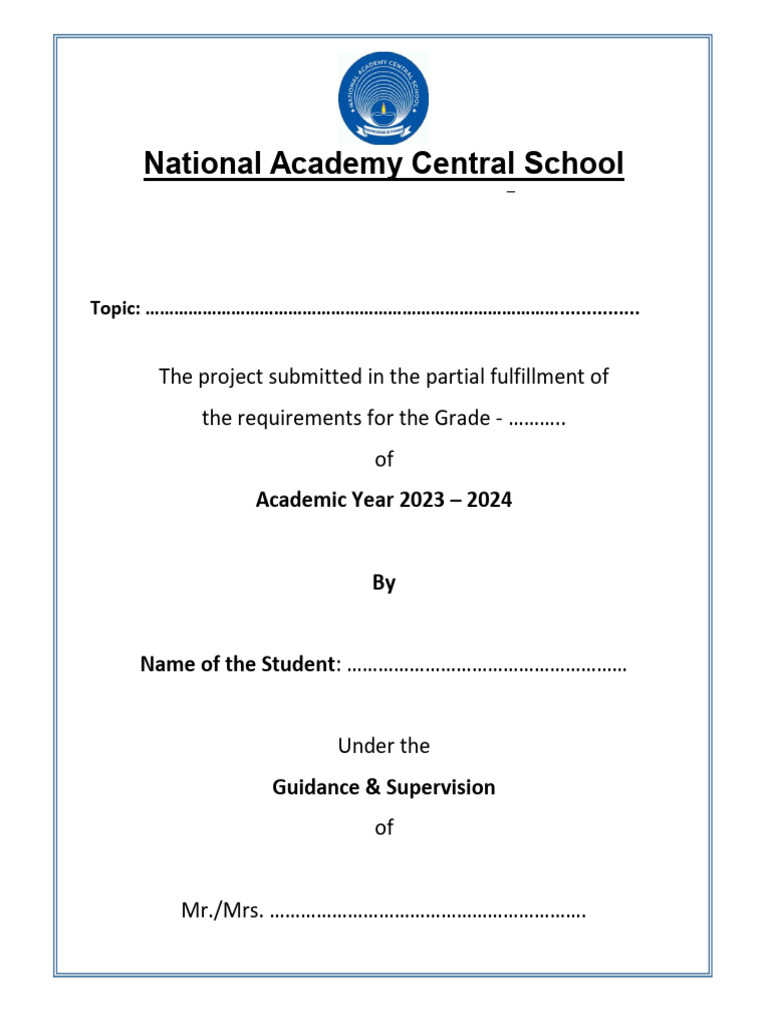 Final Approved Project Front Pages | PDF