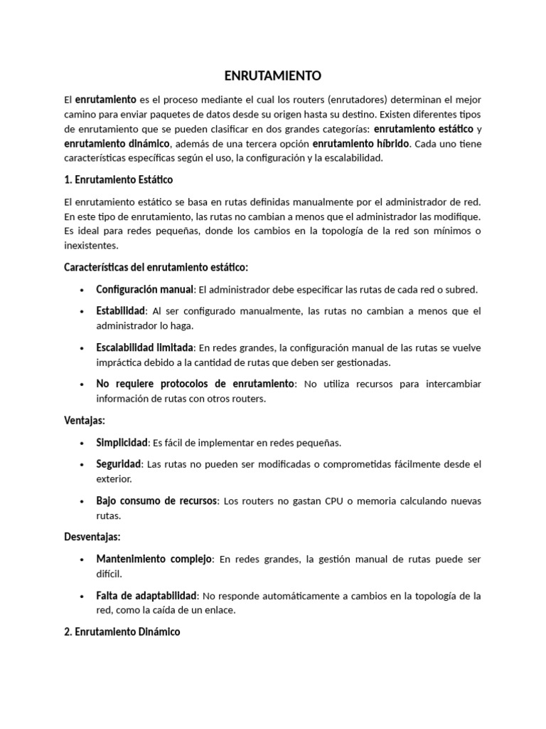 ENRUTAMIENTO | PDF | Enrutador (Computación) | Enrutamiento