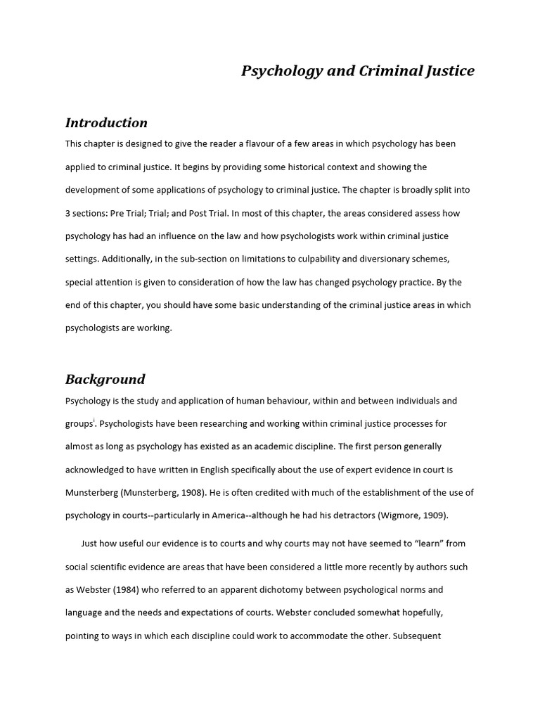 Psychology and Criminal - Justice Middlesex University | PDF | Witness ...