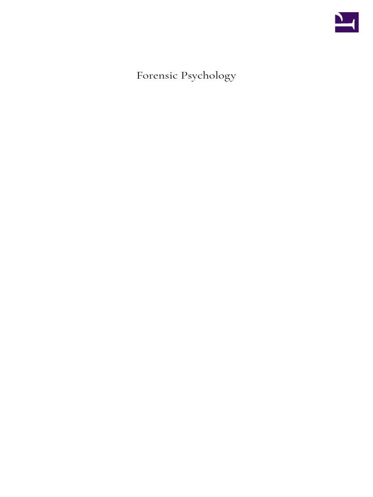 Forensic Psychology - Shannon Crowder and Andrea Bearman | PDF ...