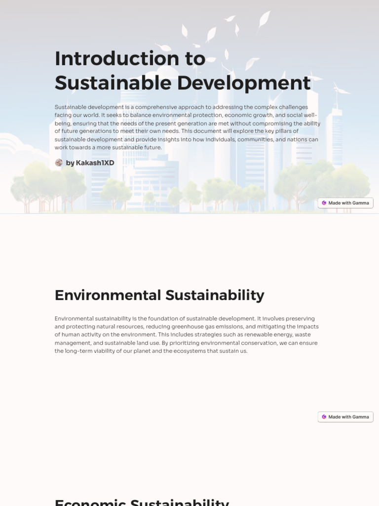 Introduction To Sustainable Development | PDF | Sustainability ...