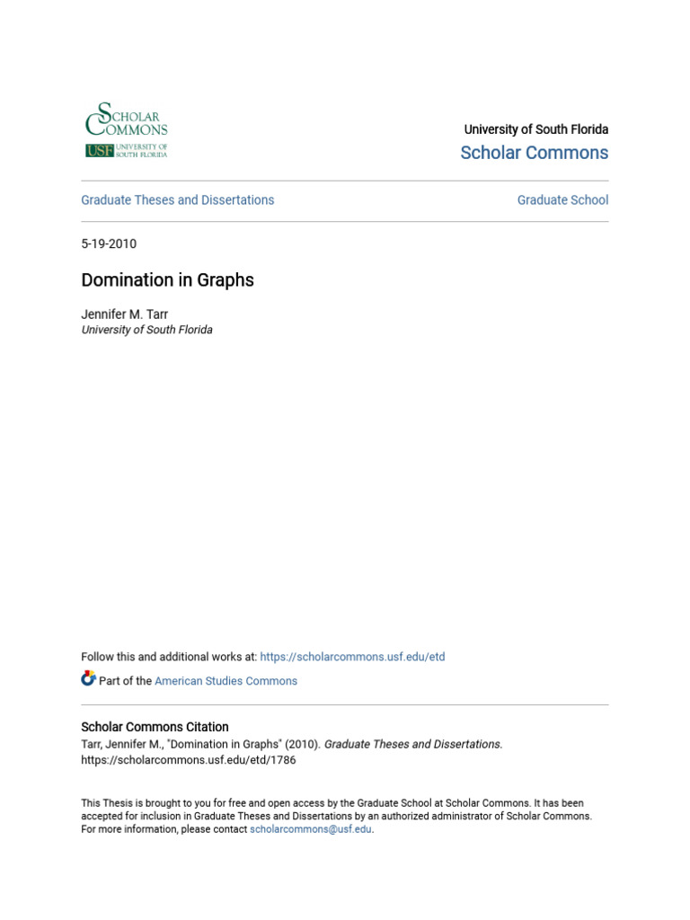Domination in Graphs | PDF | Vertex (Graph Theory) | Graph Theory