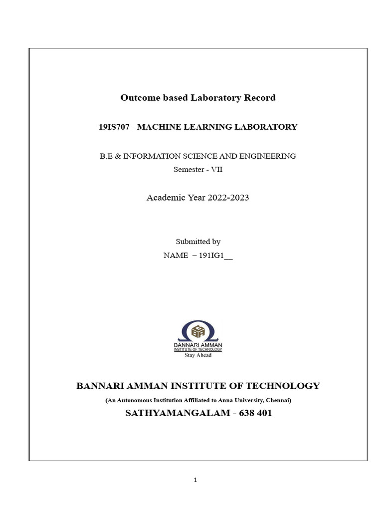 Outcome based Lab Report .docx | PDF | Bayesian Network | Machine Learning