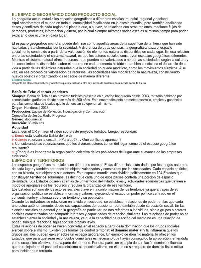 El Espacio Geográfico Como Producto Social | PDF | Colonialismo | Geografía