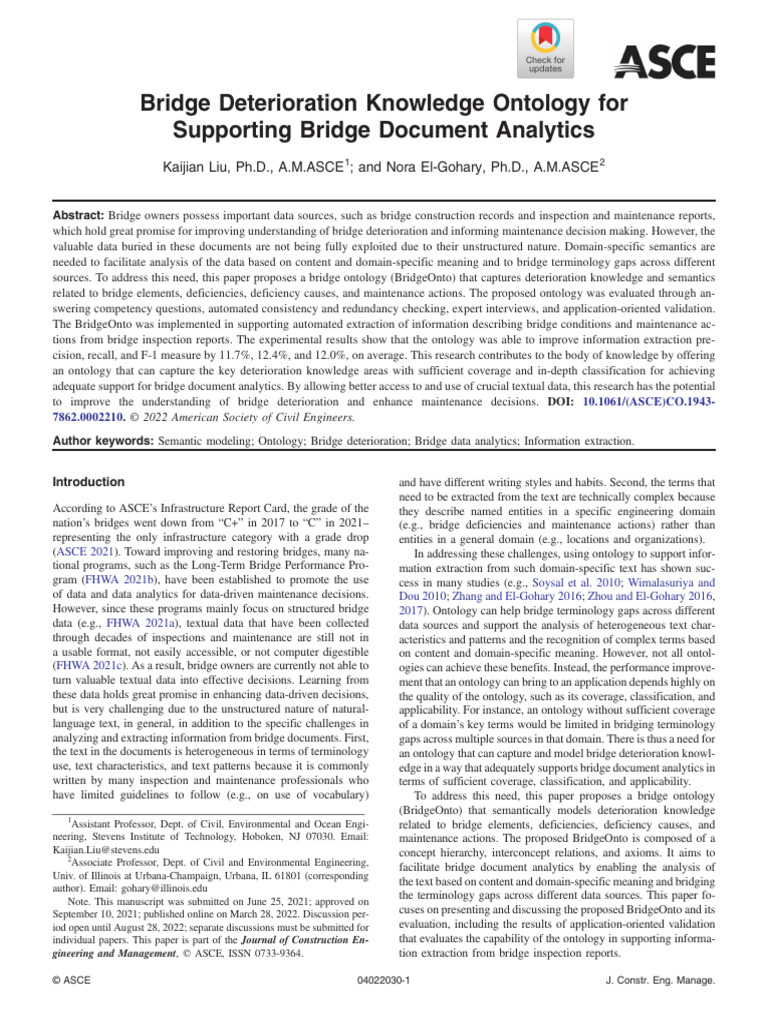 Bridge Deterioration Knowledge Ontology Forsupporting Bridge Document ...