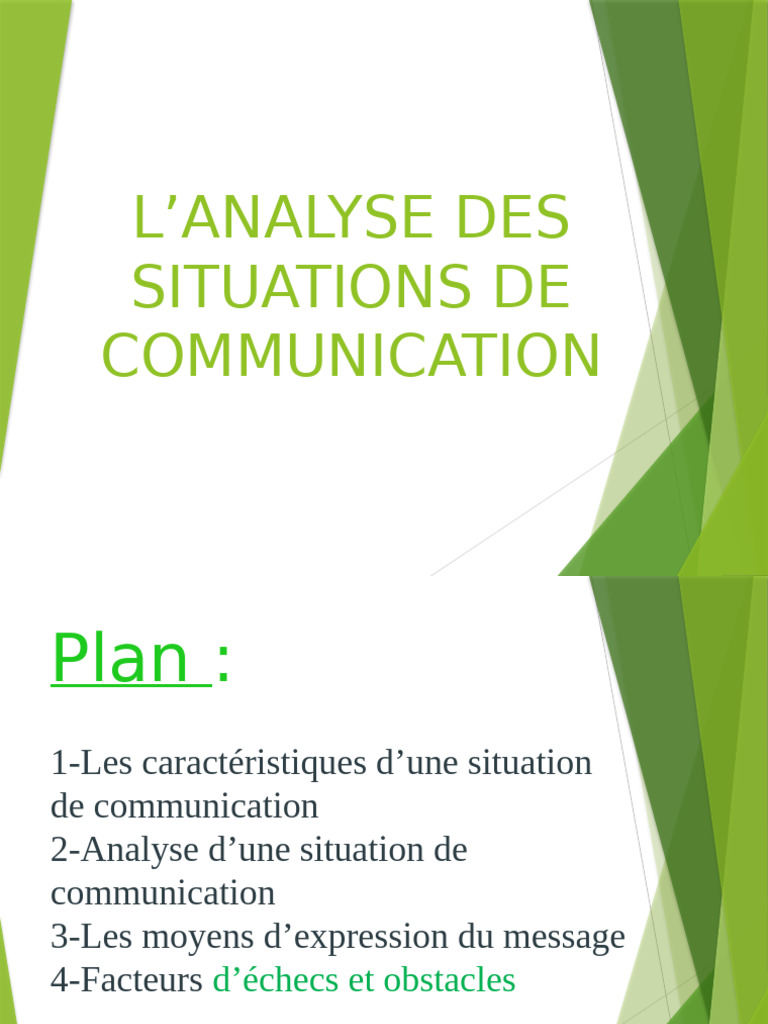 L'Analyse Des Situations de Communication | PDF | Communication humaine