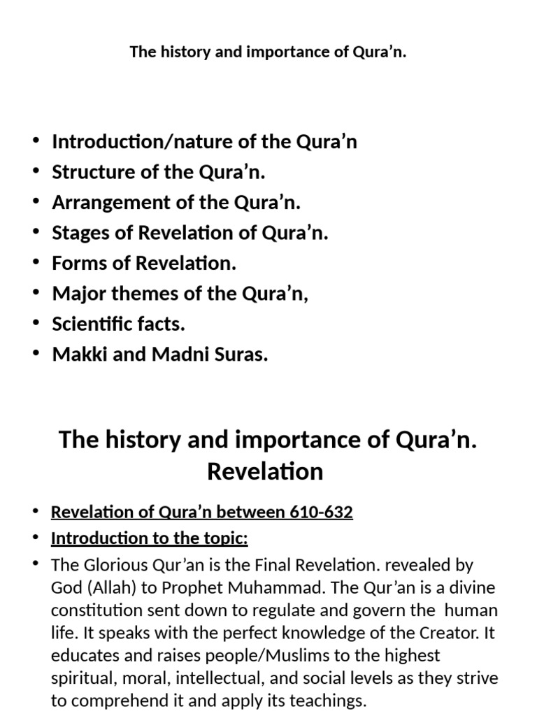 The Revelation of Quran Stages Lec.3 | PDF | Quran | Islam