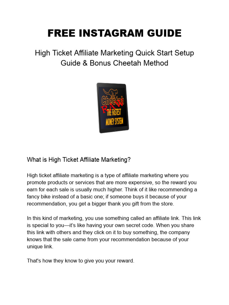 Cheetah System RAW Step by Step-Oct2 | PDF | Affiliate Marketing ...