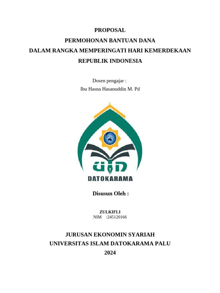 Proposal Bindo Zulkifli Nim 245120166 | PDF