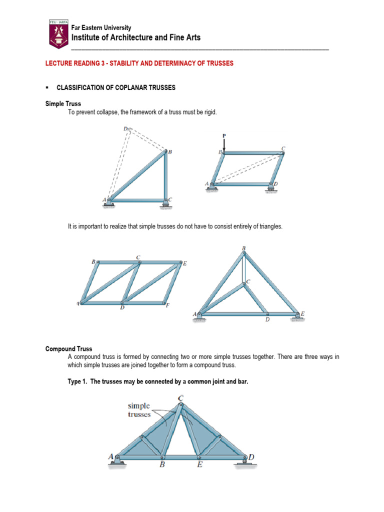 Lecture 3-Stability & Determinacy of Trusses | PDF | Truss | Structural ... Lecture 3-Stability & Determinacy of Trusses | PDF | Truss | Structural ...