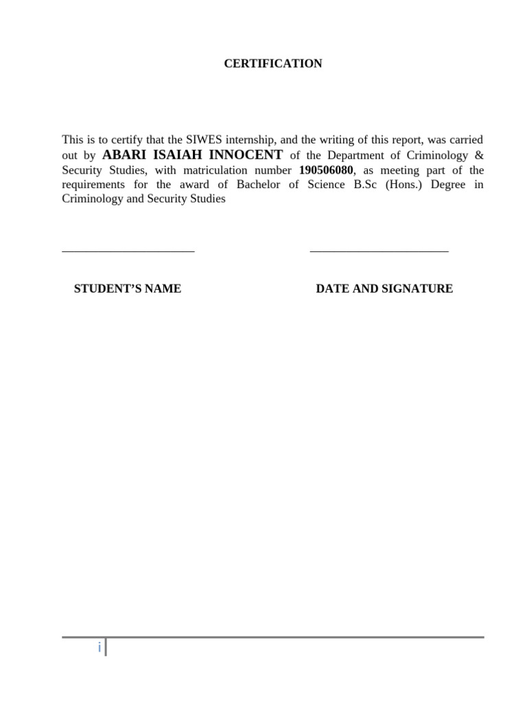 Abari Certification To Executive Summary | PDF