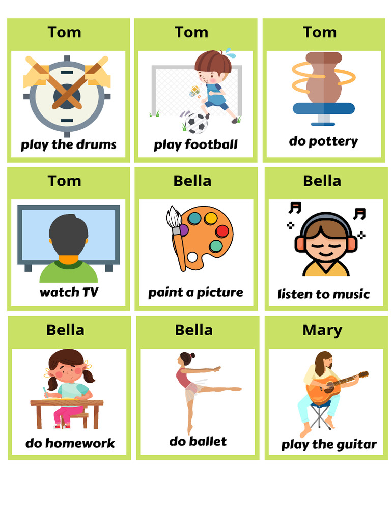 Present Simple Game What Does He Do Every Day | PDF