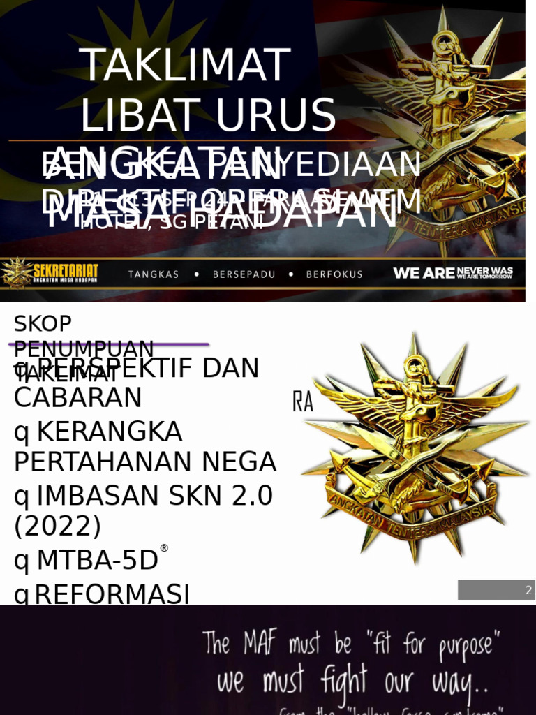 NMS-AMH Awareness Brief Bengkel Penyediaan Direktif Operasi ATM 11 Sep 24 | PDF