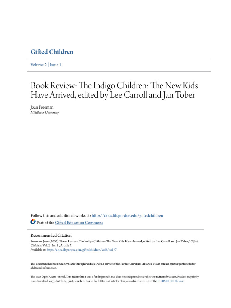 Indigo Children: A Book Review | PDF