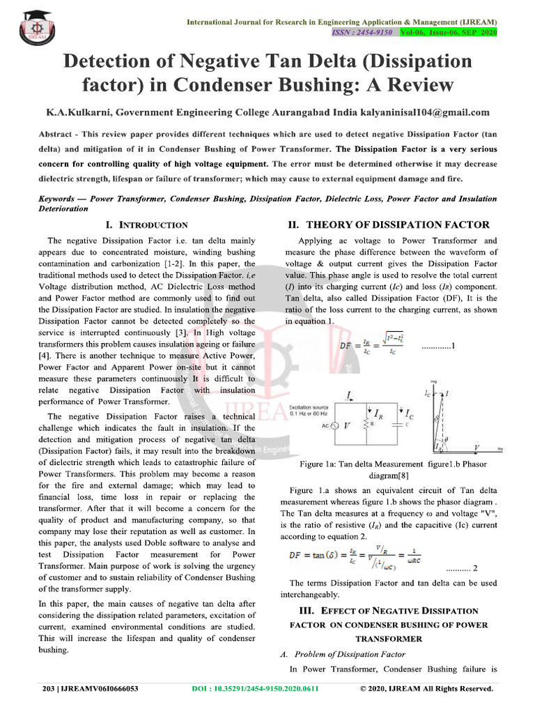 Correction Factor Tan Delta Pdf