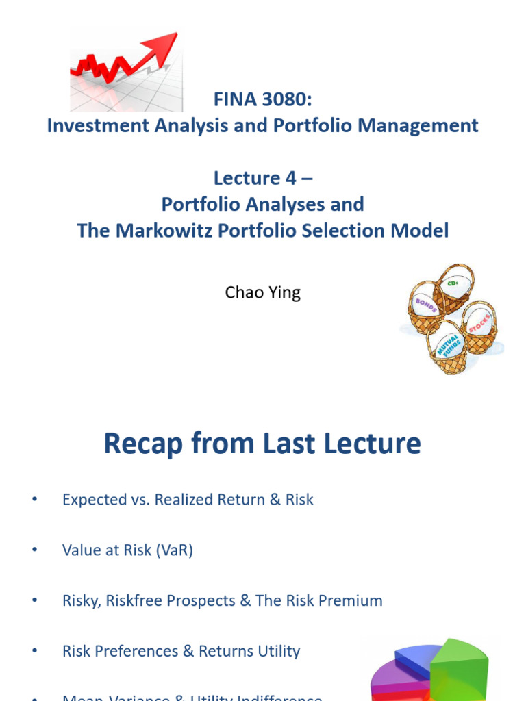 Markowitz Portfolio Model Lecture | PDF | Modern Portfolio Theory | Mathematical Economics