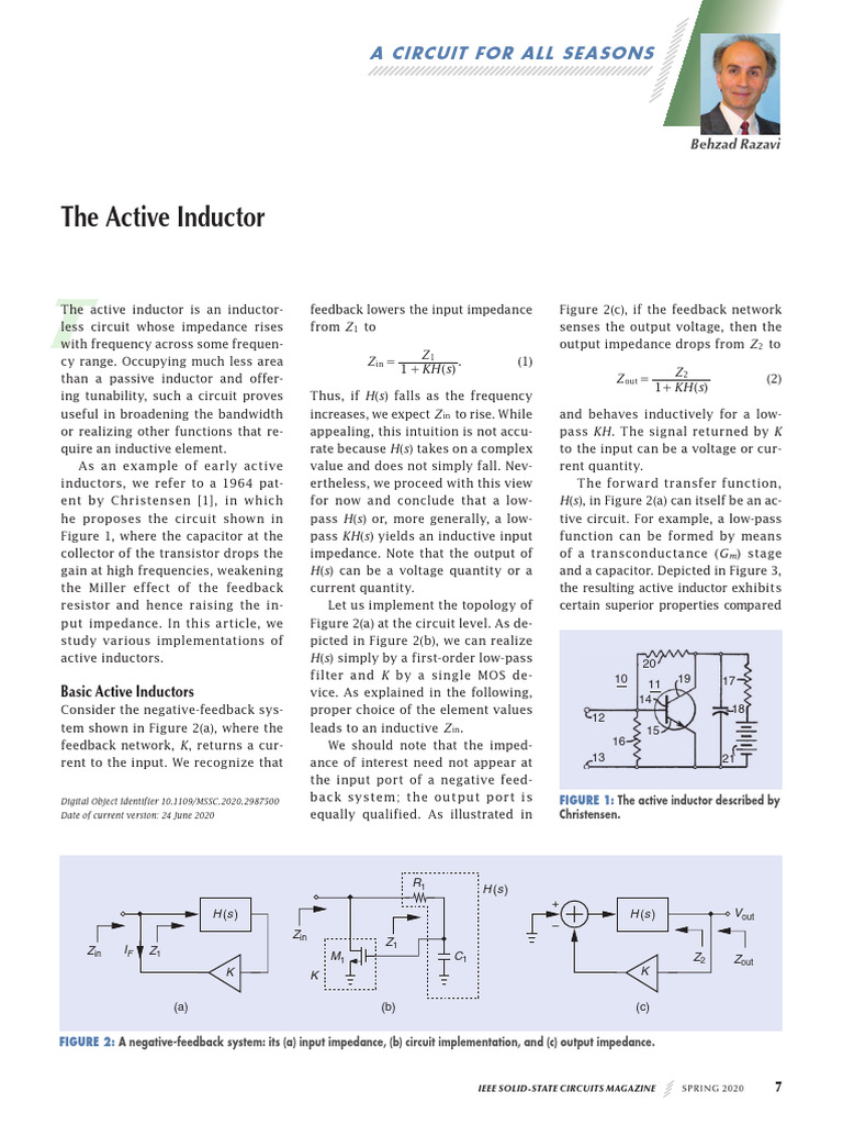 The Active Inductor A Circuit For All Seasons | PDF | Inductor | Capacitor