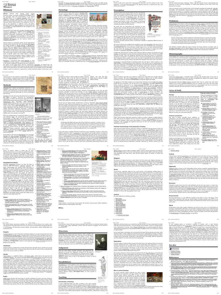 History - Wikipedia | PDF | Historian | Historiography