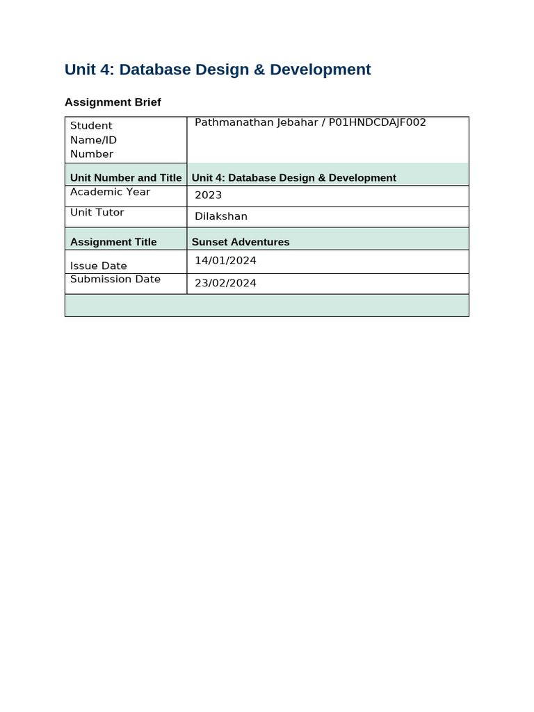 Jebahar P01HNDCDAJF002 DBMS | PDF | Usability | Databases
