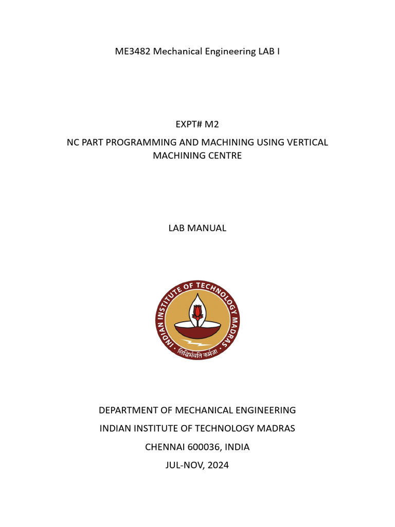 Manufacturing M2 Experiment Manual | PDF