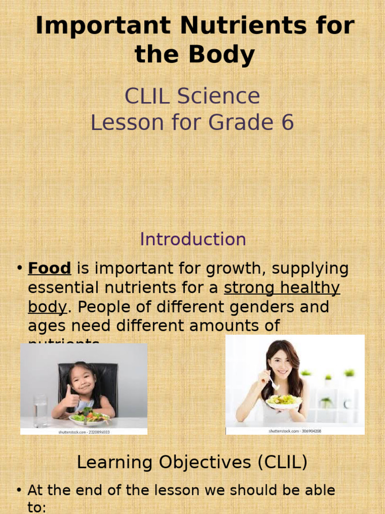 CLIL_Science_Lesson_Nutrients_Activities | PDF | Foods | Nutrients
