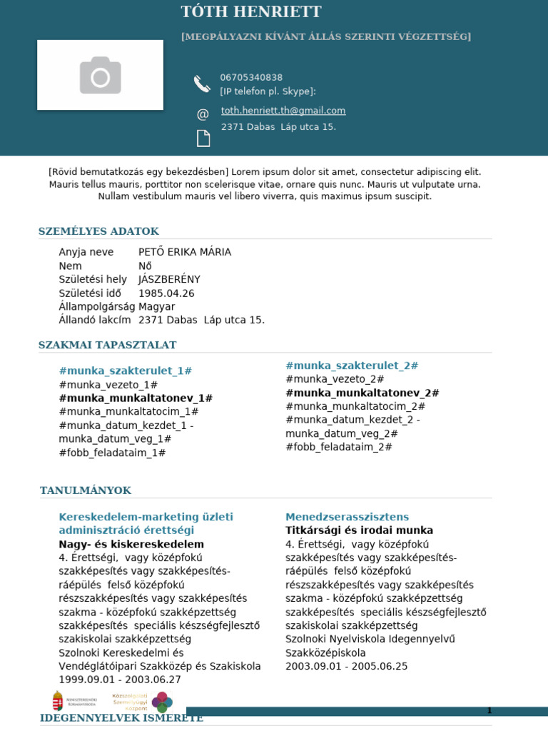 CV Sablon KHR Tradicionalis v3 | PDF