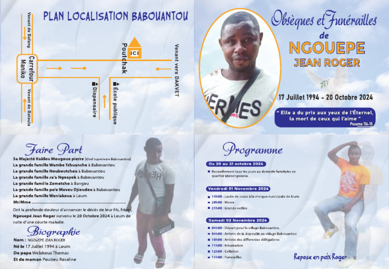 Programme Deuil Ngouepé Roger 2 BAT - 241101 - 095711 | PDF