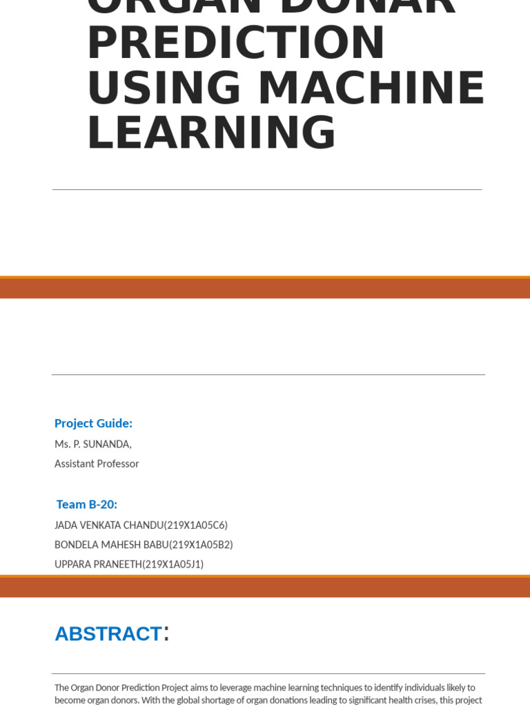 Organ Donar Prediction Using Machine Learning | PDF | Organ Donation | Machine Learning