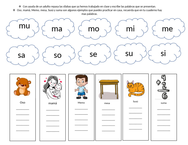 SILABAS CON M Y S | PDF