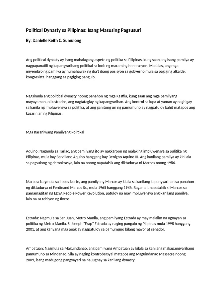 Political Dynasty | PDF