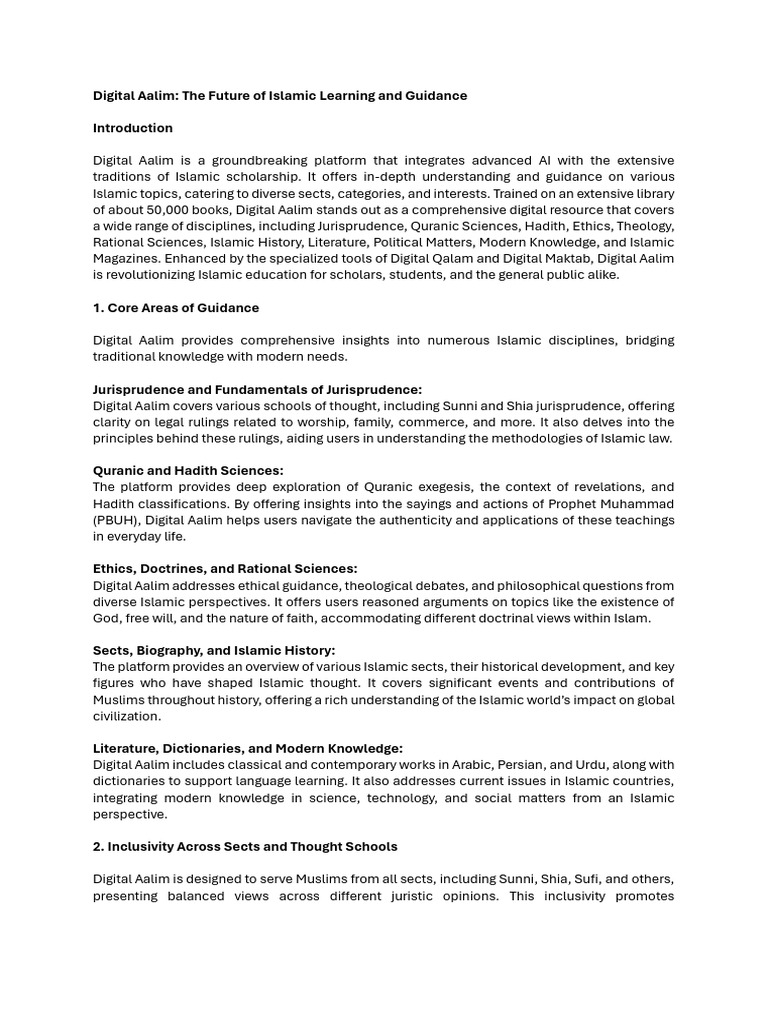 Digital Aalim - Islamic Chatbot - English | PDF | Hadith | Ulama