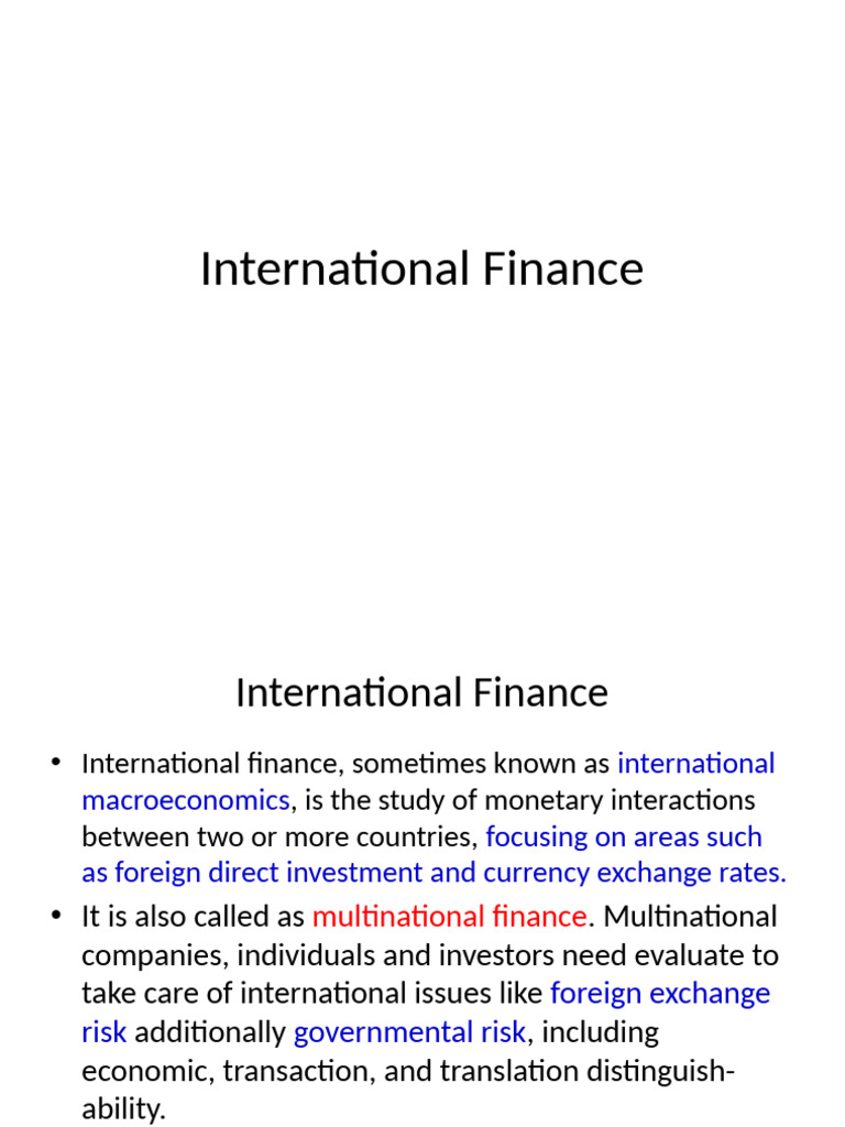 International Finance | PDF | International Finance | Economics