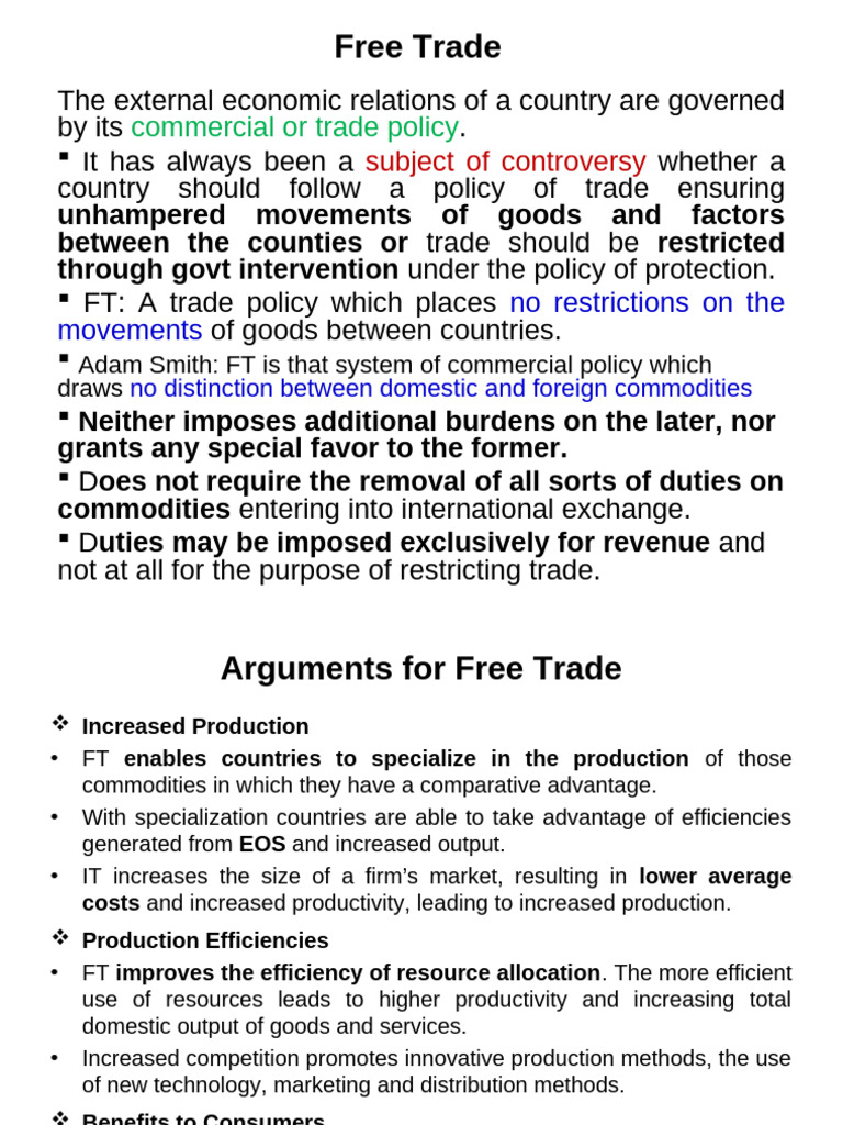 Free Trade | PDF | Exports | Free Trade