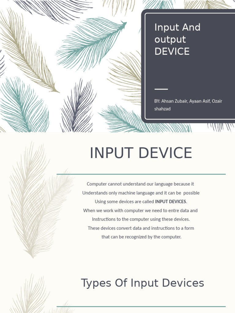 Input and Output DEVICE | PDF | Computer Keyboard | Computer Monitor