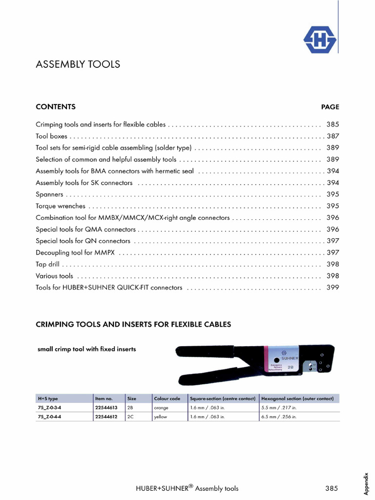 H&S RF Connector tools en | PDF