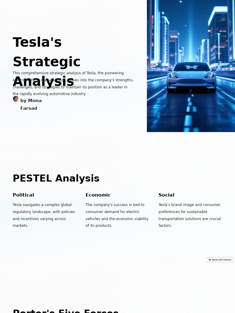 Teslas Strategic Analysis | PDF | Supply Chain | Automotive Industry