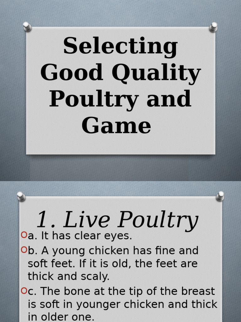 Selecting Quality Poultry and Game | PDF