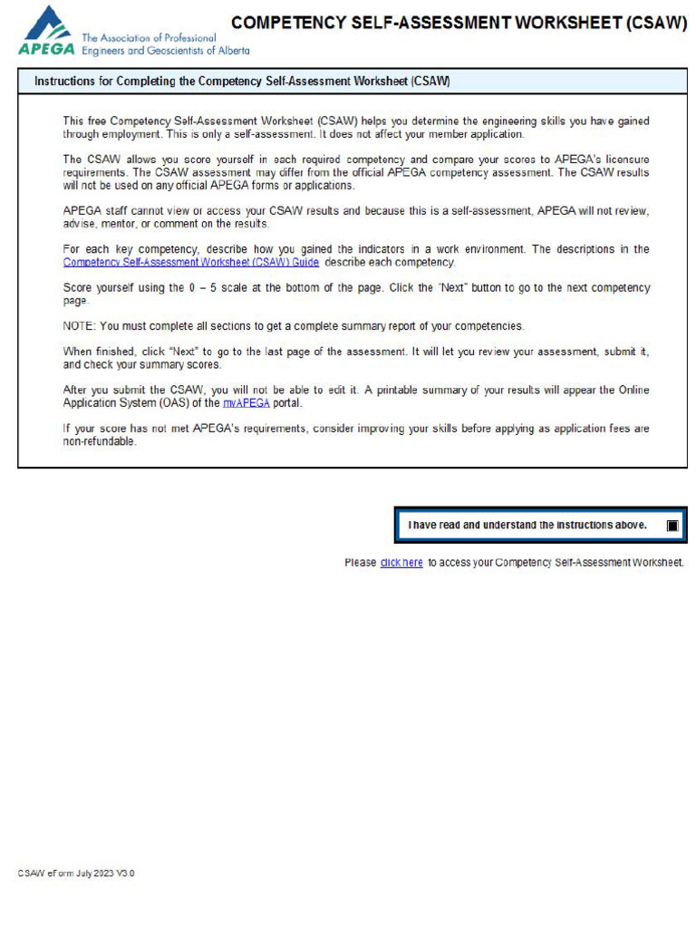 APEGA Competency Self-Assessment Guide | PDF | Sustainability | Regulatory Compliance