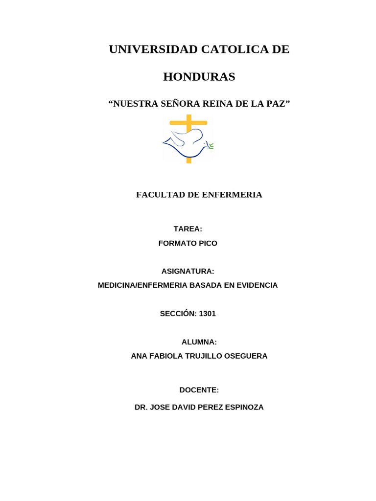 Formato Pico. MBE | PDF | Enfermería | Cuidado de la salud