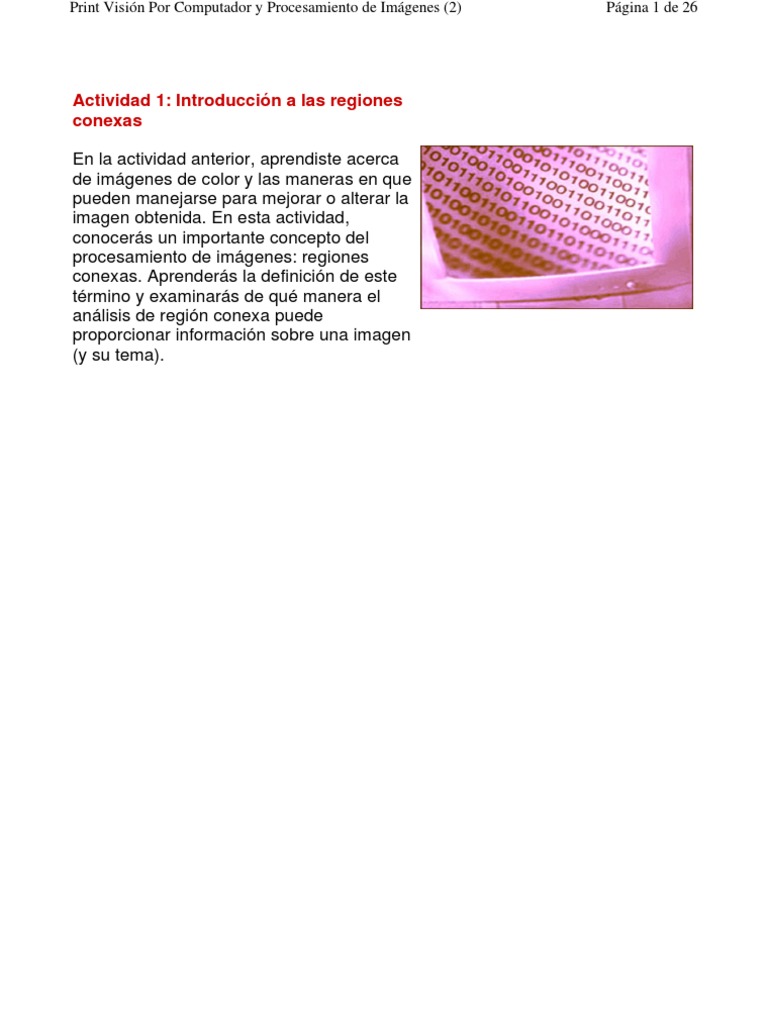 Introducción a Regiones Conexas | PDF | Visión por computador | Píxel