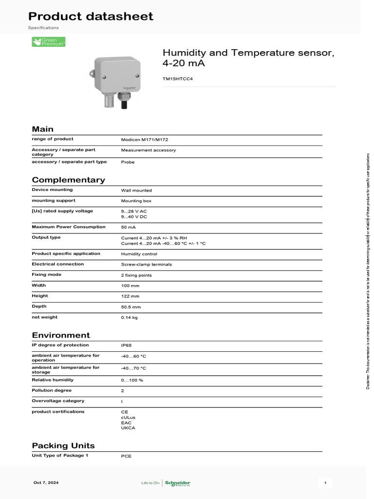 Schneider Electric - Modicon-M171-M172 - TM1SHTCC4 | PDF | Electrical ...