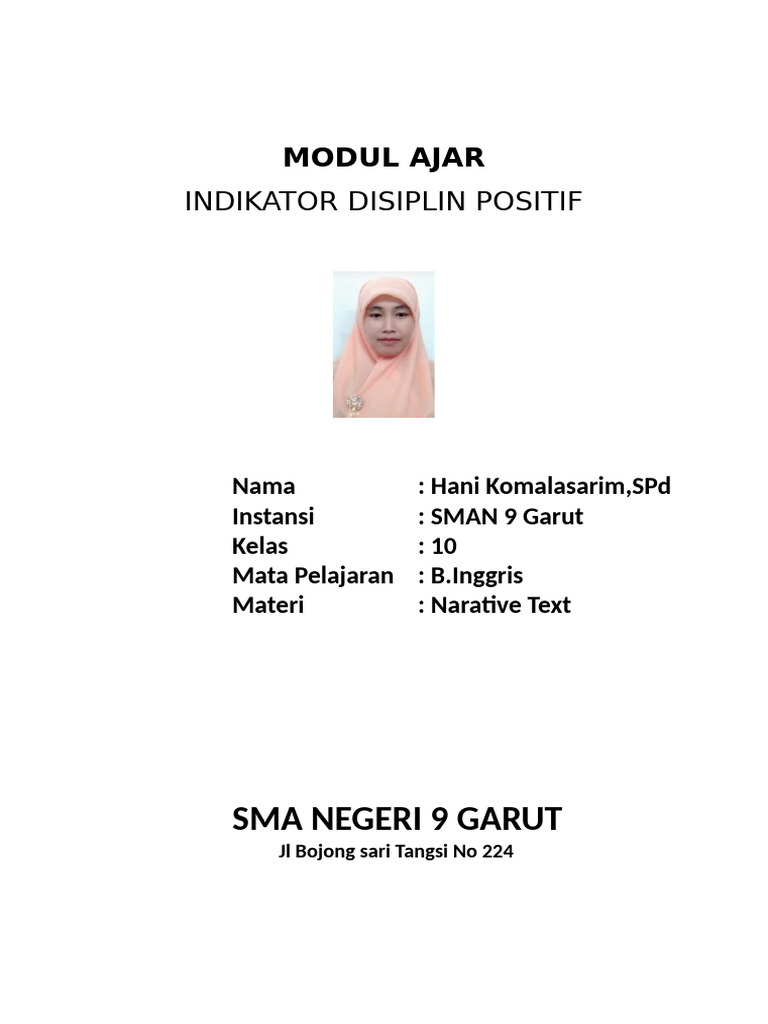 Modul Ajar Narative Text Kelas 10 | PDF