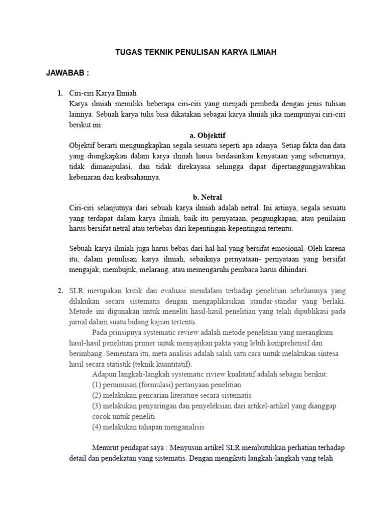Tugas Teknik Penulisan Karya Ilmiah | PDF | Karier & Perkembangan | Komputer