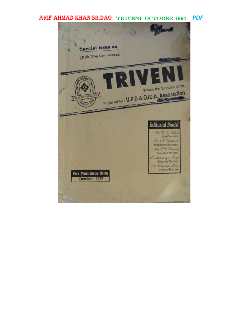 Arif Ahmad Khan Triveni October 1997 PDF | PDF