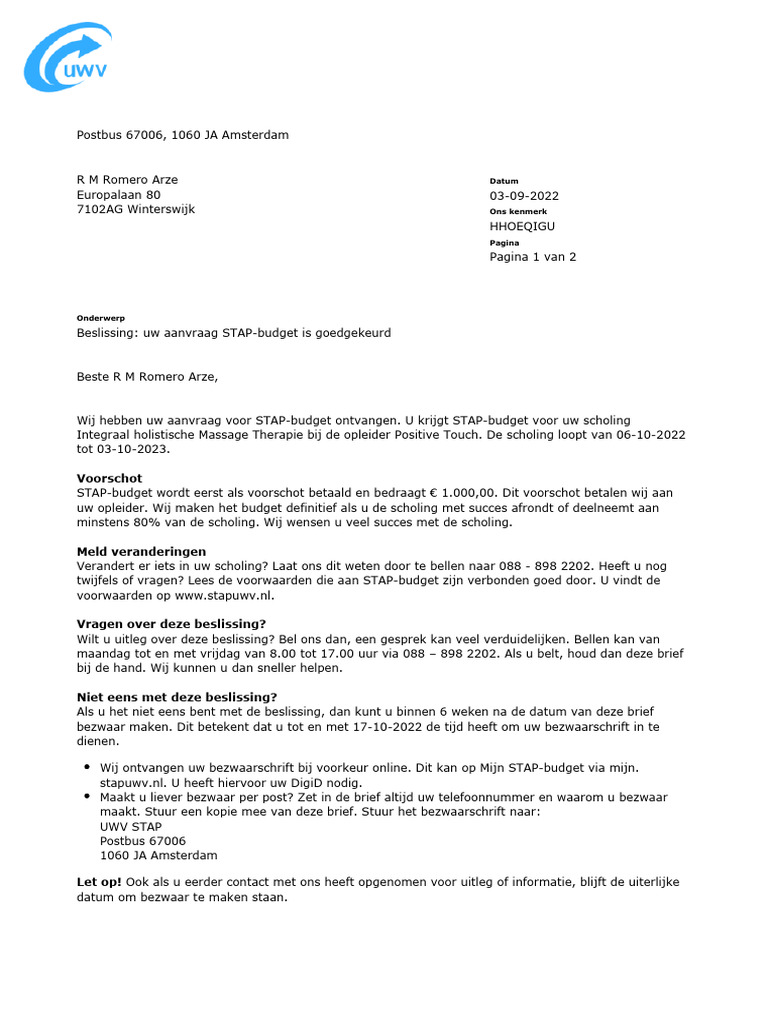 Beschikking Tot Verlening | PDF