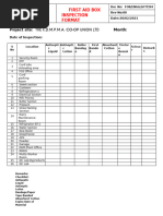 HSE - First Aid Box Inspection Checklist | PDF
