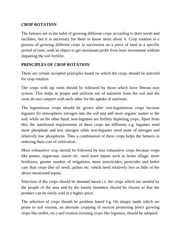 Lecture No 4.2 CROP ROTATION | PDF | Crop Rotation | Agriculture